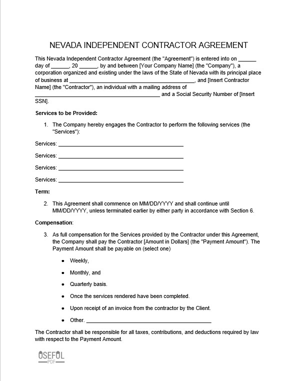 Simple Independent Contractor Agreement Template
